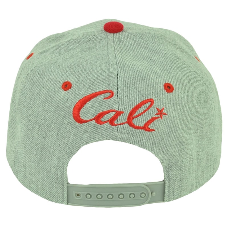 Cali Logo California Republic 3D Snapback Flat Bill Hat Cap Heather ...