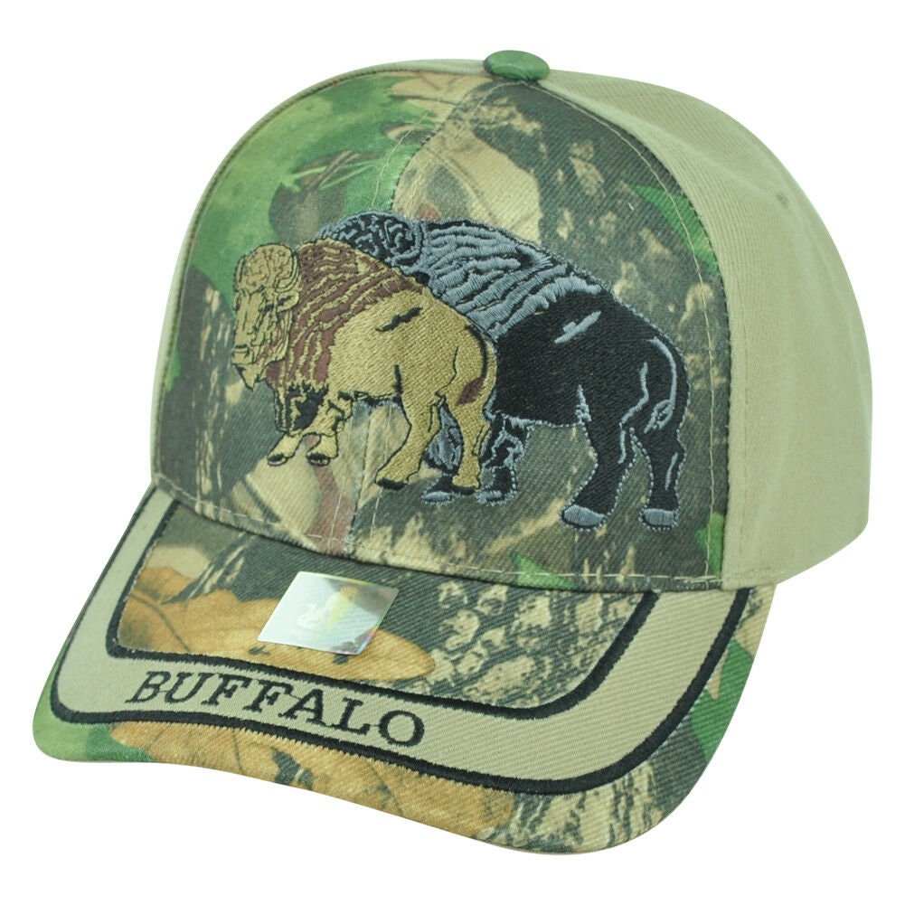 Buffalo Wild Animal Camouflage Camo Two Tone Outdoors Adjustable Hat ...