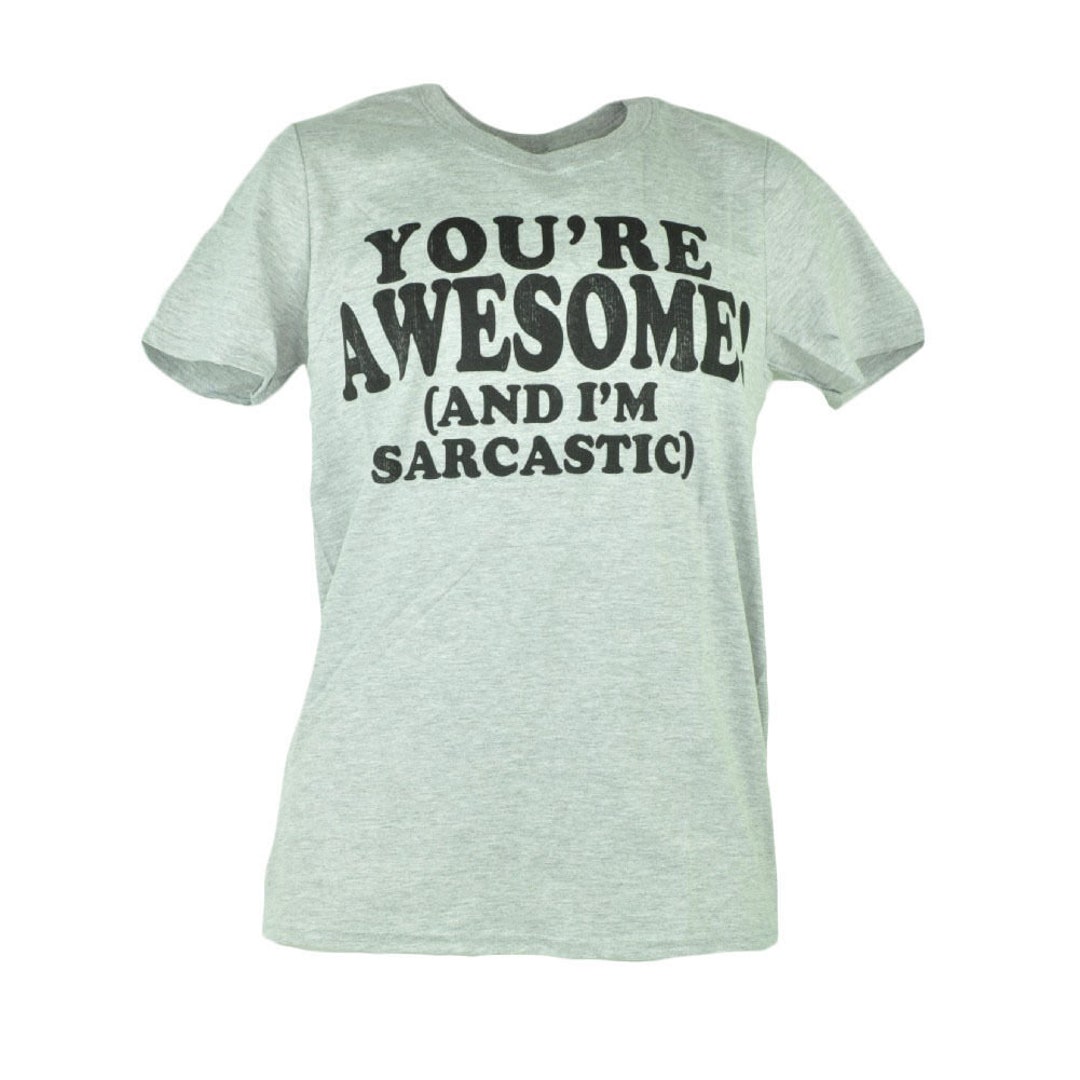 Urban Pipeline Youre Awesome and Im Sarcastic Distressed Grey Tshirt ...