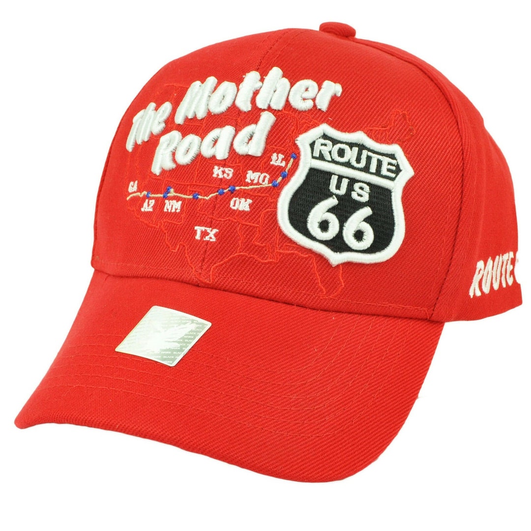 The Mother Road Route US 66 America Map Highway First Hat Cap ...