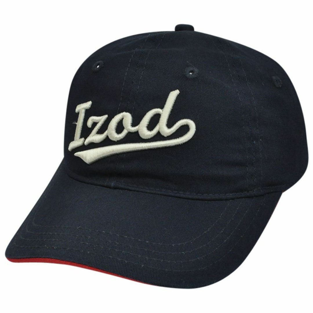 IZOD Clothes Brand Classic Script Logo Garment Wash Sun Buckle Navy ...
