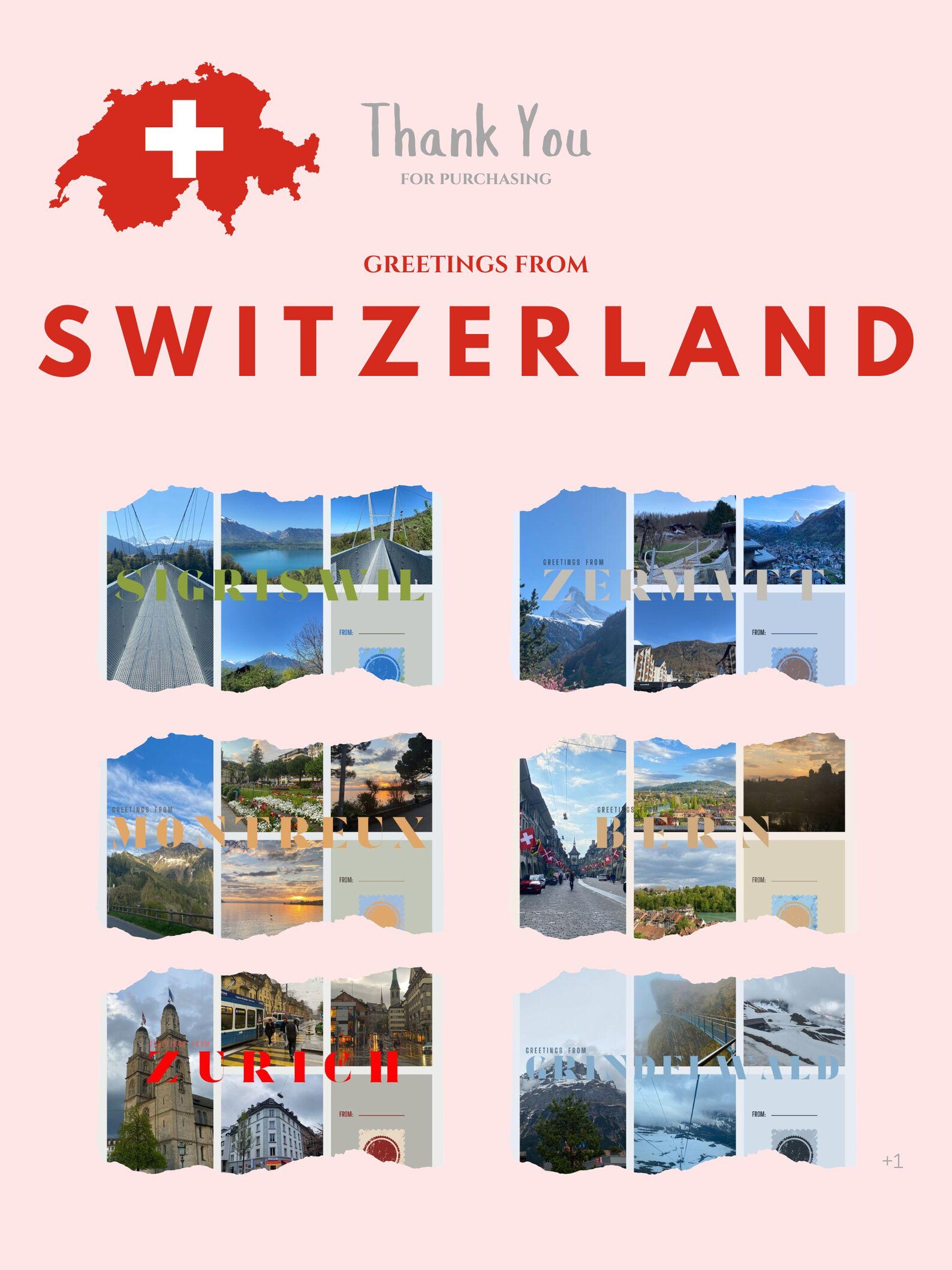 Postcards From Switzerland Including Zurich, Bern, Montreux, and More 5 ...