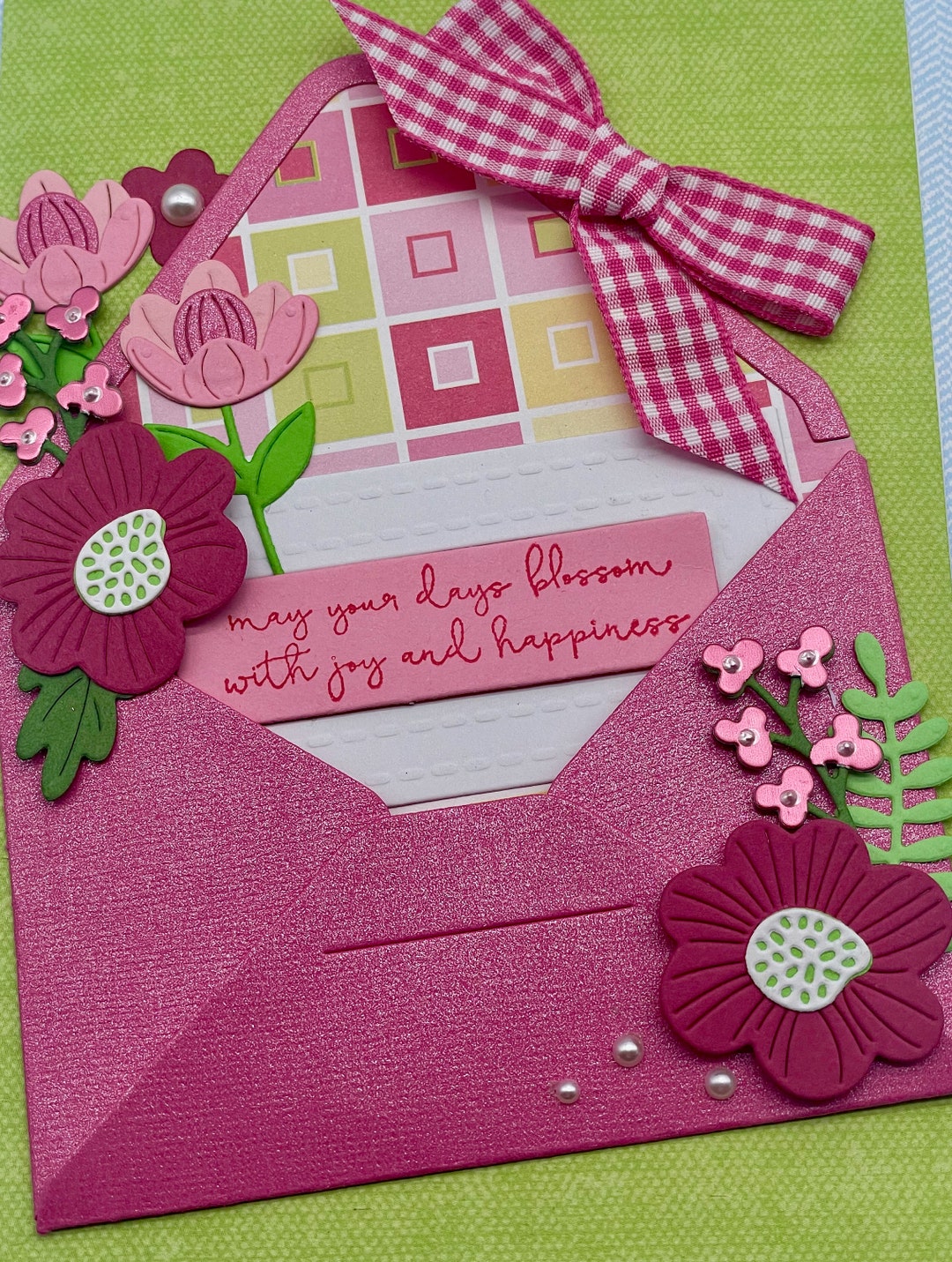 Floral Birthday Card, Die Cut Birthday Card, Handmade Die Cut Card ...