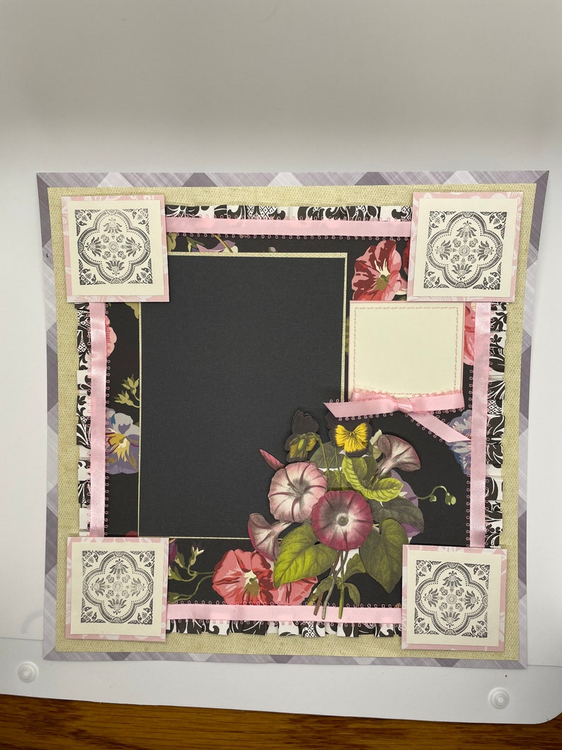 Handmade Scrapbook Page Completed Scrapbook Page Feminine - Etsy
