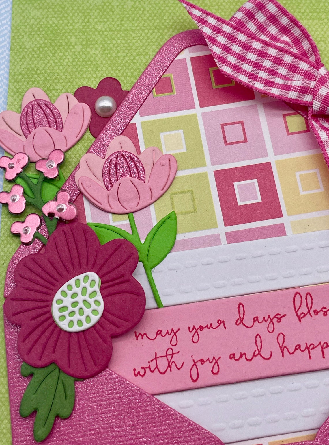 Floral Birthday Card, Die Cut Birthday Card, Handmade Die Cut Card ...