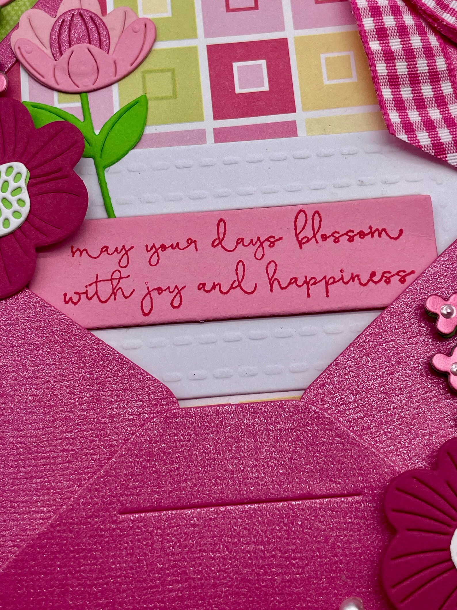 Floral Birthday Card, Die Cut Birthday Card, Handmade Die Cut Card ...