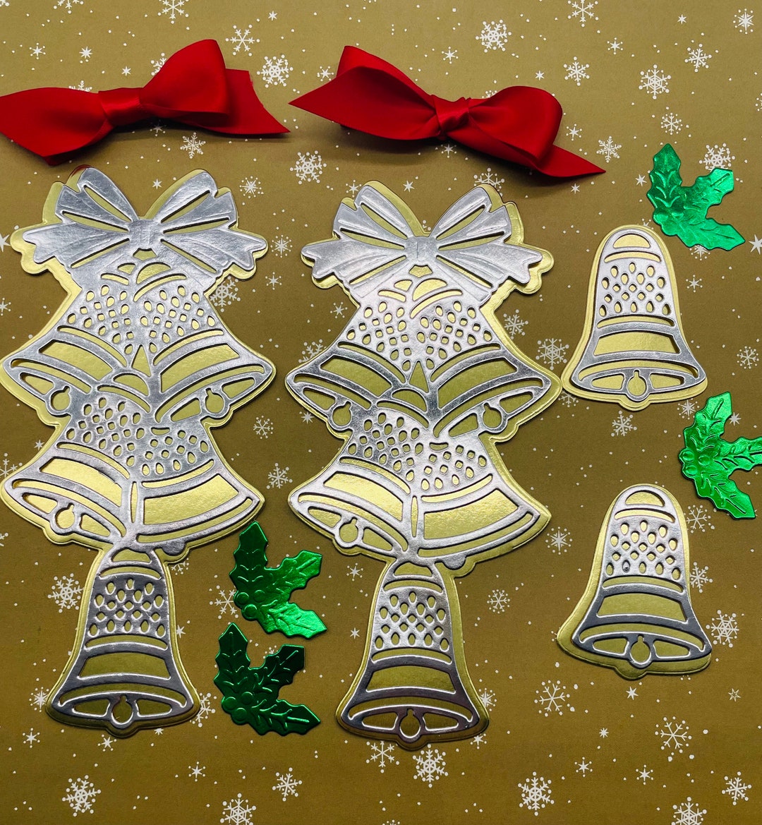 Die Cut Bells, Silver Bells, Christmas Bells for Cards, Foil Bells - Etsy