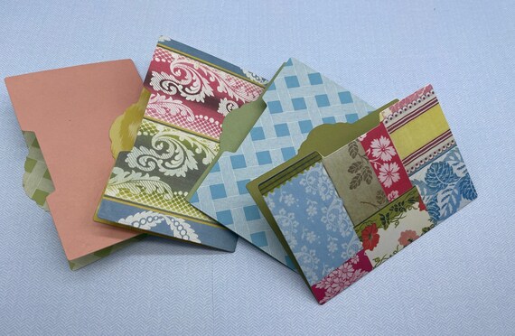 Set of 4 Small Die Cut File Folders Diecut Storage Recipe - Etsy
