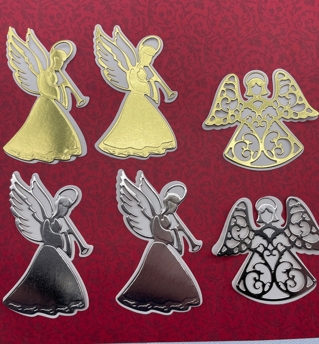 Christmas Angel Die Cuts, Foil Angel Die Cuts, Angel Embellishments ...