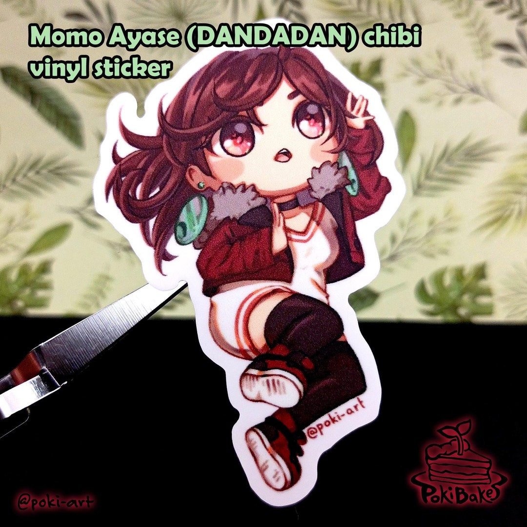 Momo Ayase From DANDADAN Chibi Version Vinyl Laminated Kiss-cut Sticker ...