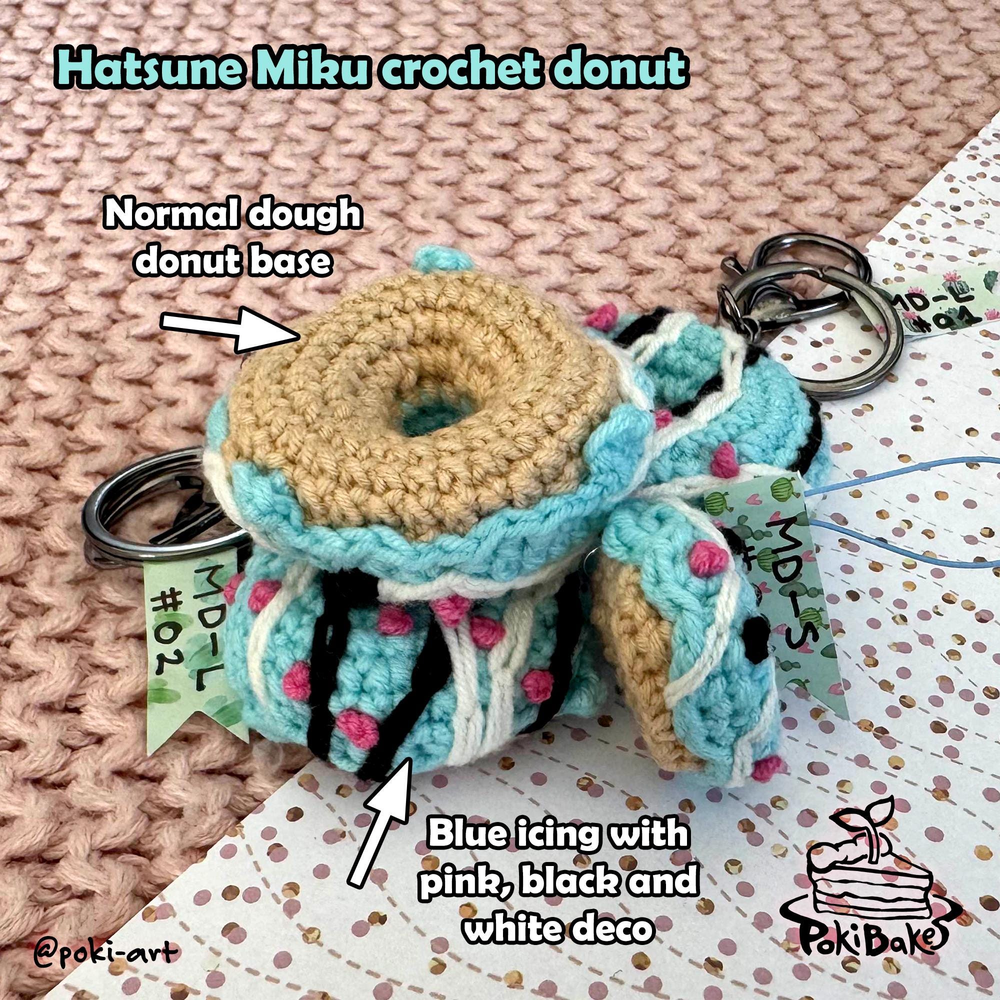 Hatsune Miku Crochet Donut Keychain Mobile Strap Accessory for Keys Bag ...