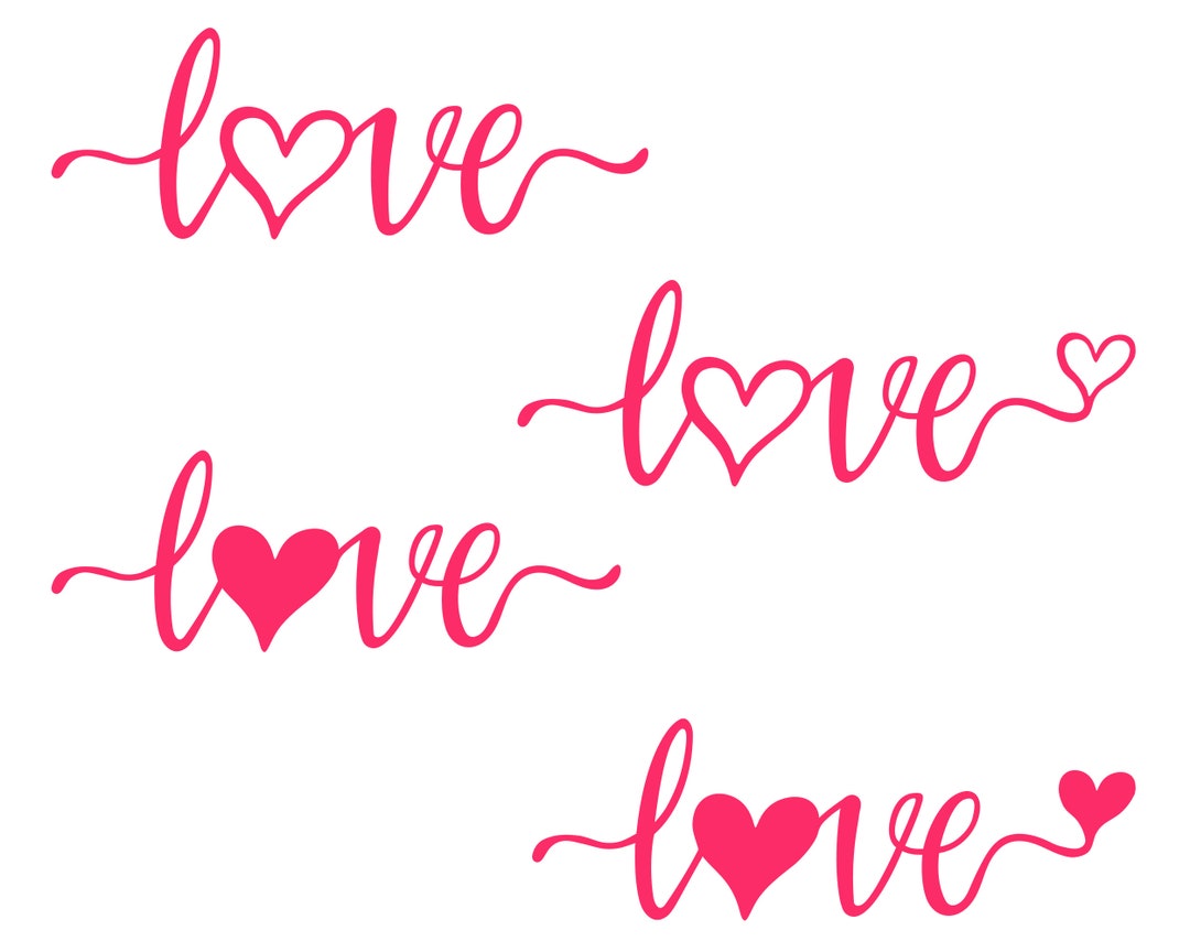 Love SVG Typography, Print, PNG, DXF, Cut Files, Layered, Cricut ...