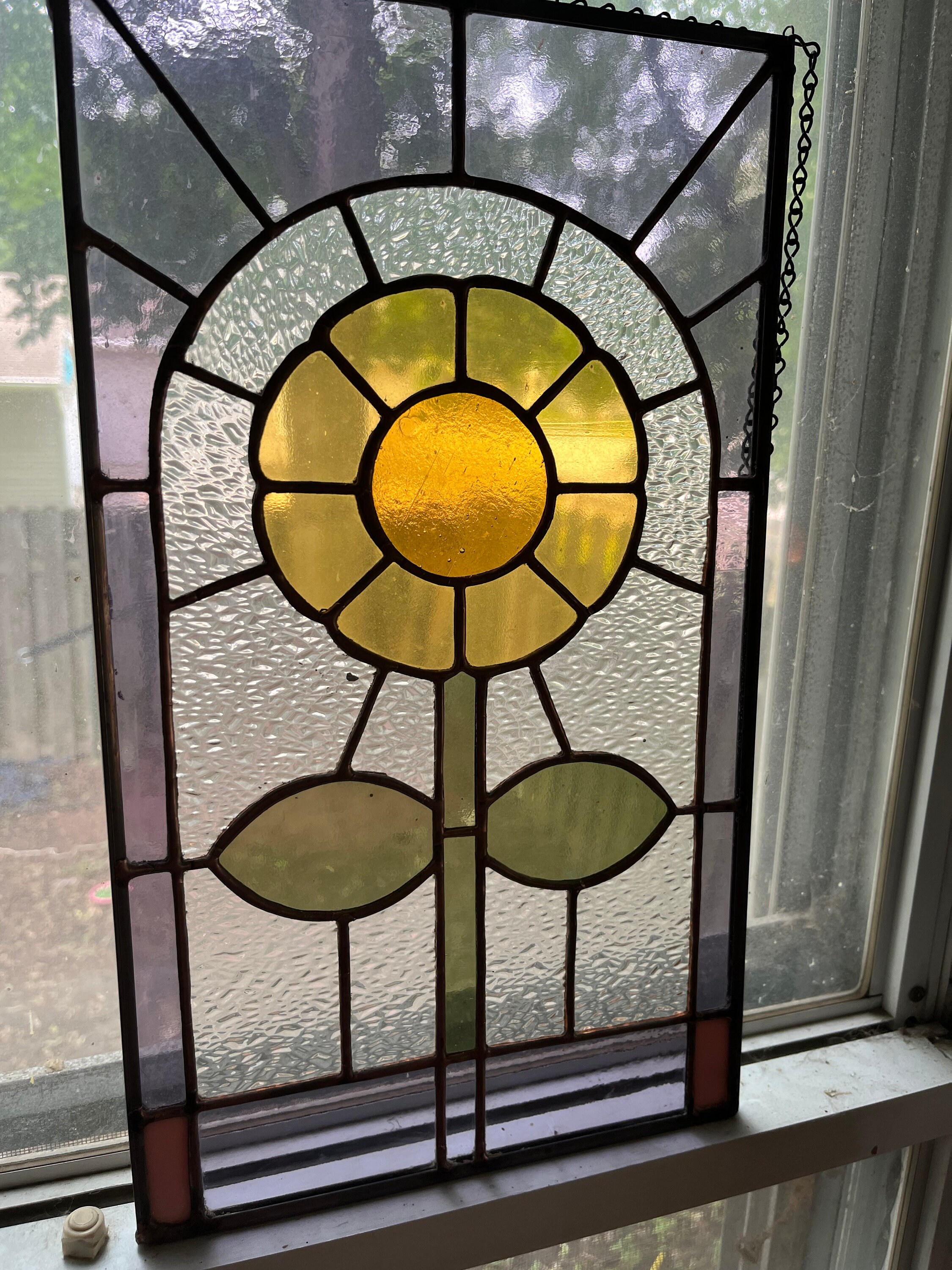Stained Glass Sunflower Panel - Etsy