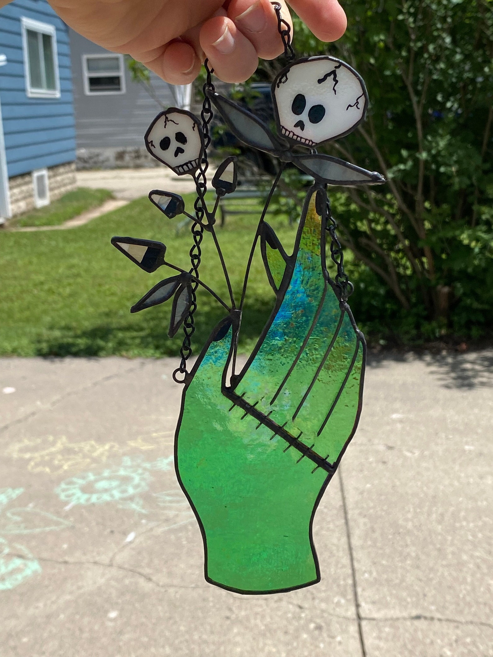 Spooky Stained Glass Window Hanging Frankenstein Boo-tique - Etsy