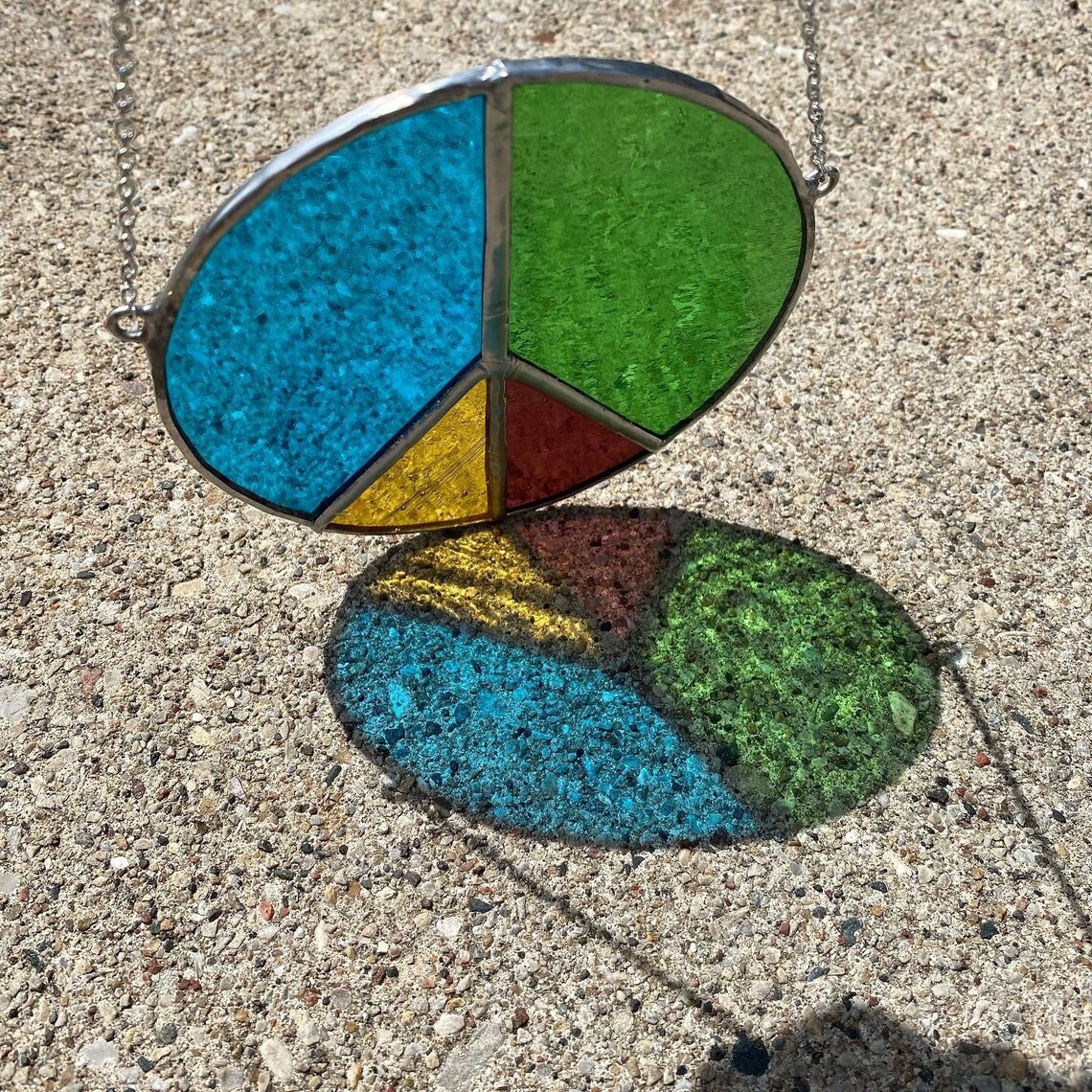 Stained Glass Peace Sign Window Hanging Vibrant Display of - Etsy