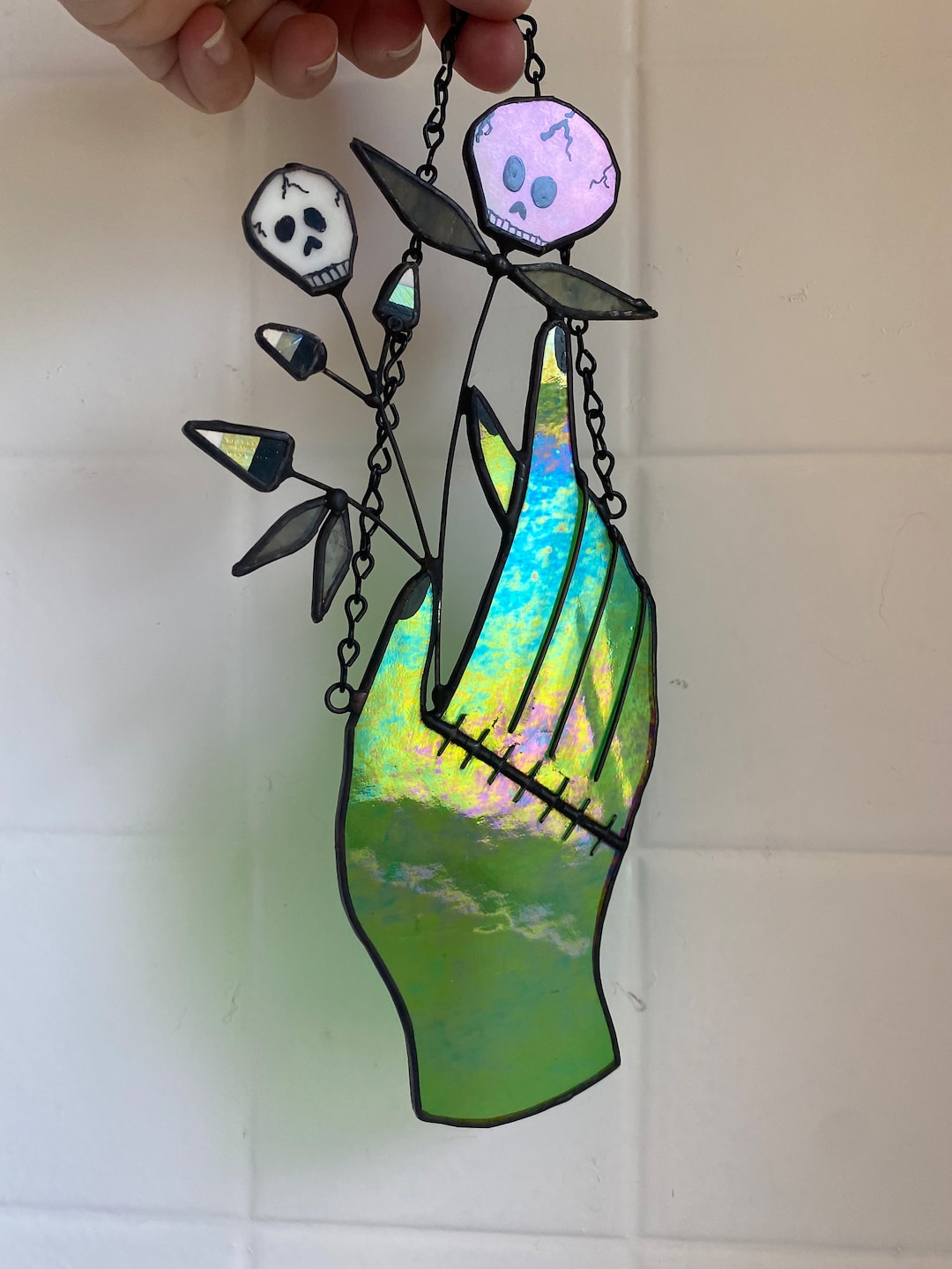 Spooky Stained Glass Window Hanging Frankenstein Boo-tique! Candy Corn ...