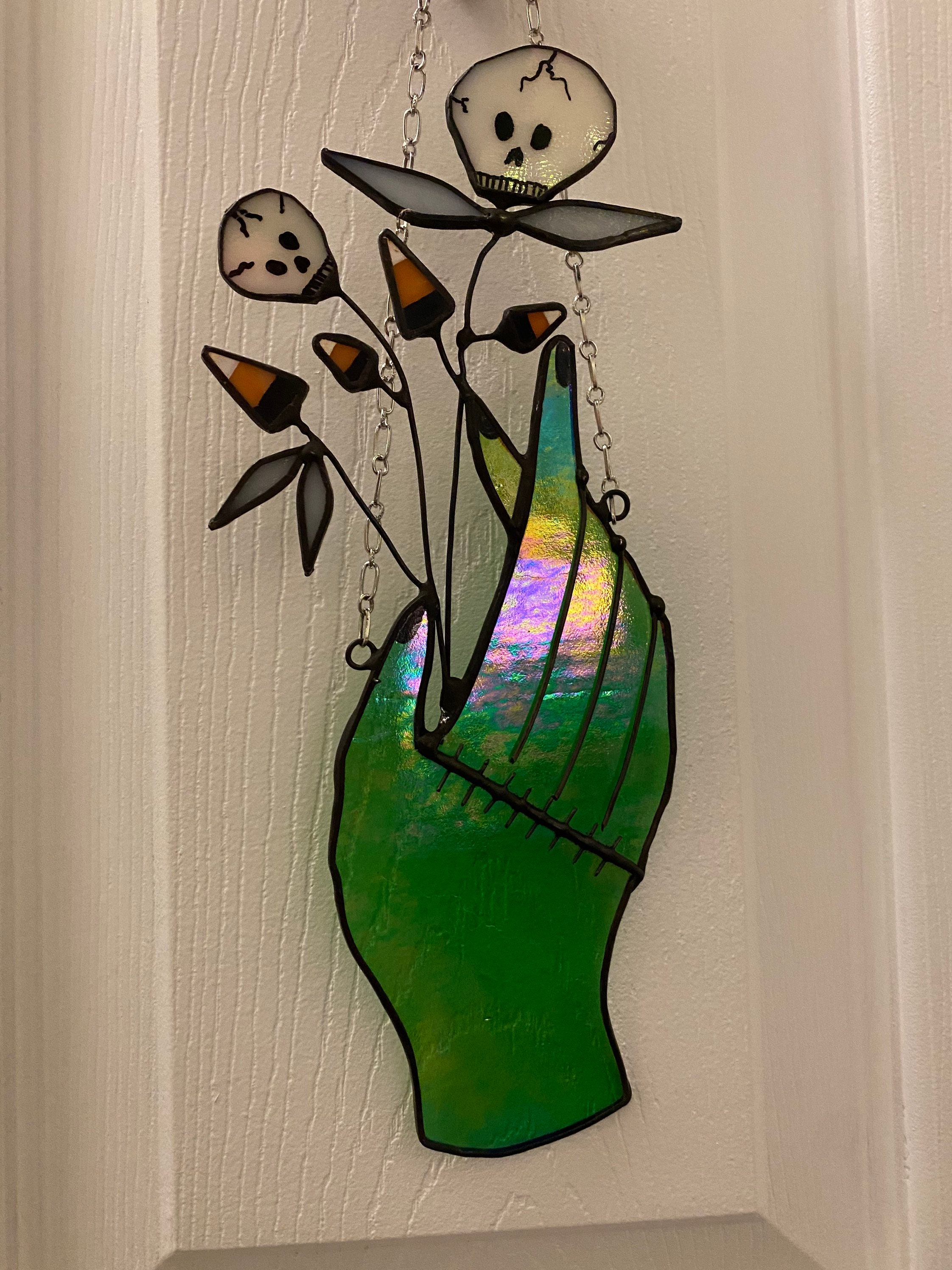 Spooky Stained Glass Window Hanging Boo-tique Candy Corn - Etsy