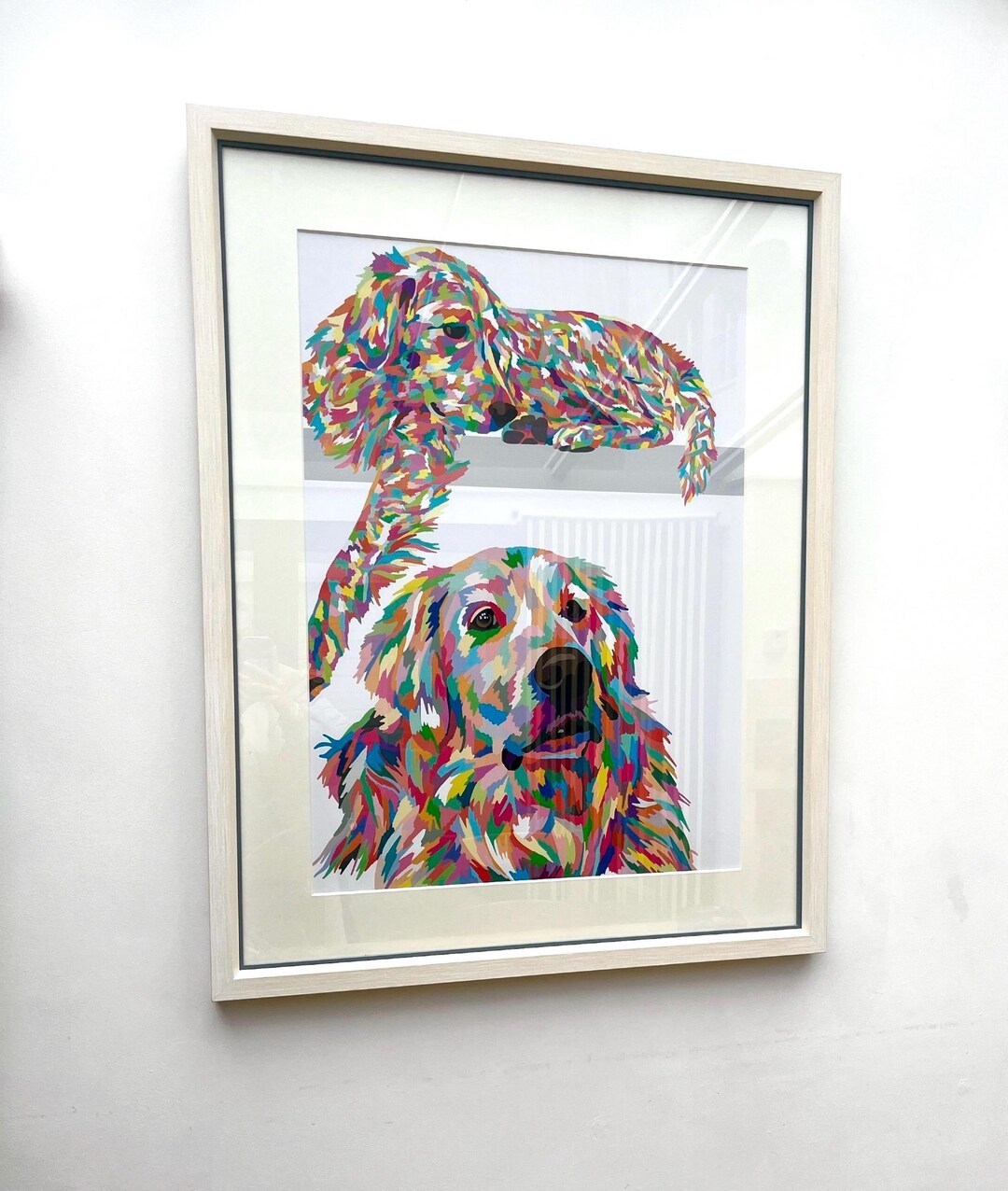 Bold & Bright Custom Pet Portrait – Personalised Multi-coloured Pet Art ...
