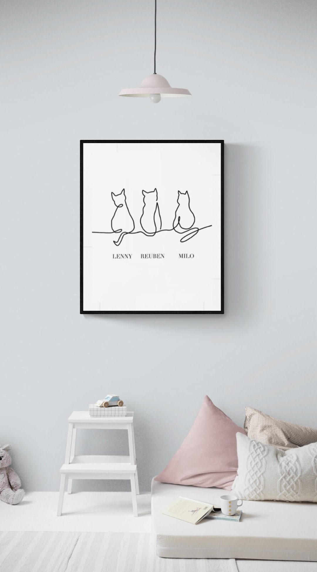 Physical&digital Cat Line Drawing Perfect for Cat Lovers - Etsy