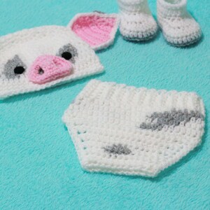 Pua Inspired Costume Crochet Baby White Pig Outfit Newborn Shower Gift ...