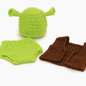 Shrek Inspired Outfit Crochet Baby Shrek Costume Newborn Green Ogre ...