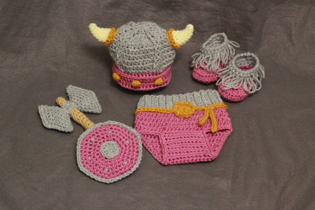 Baby Girl Viking Costume Crochet Viking Outfit Newborn Shower Gift ...