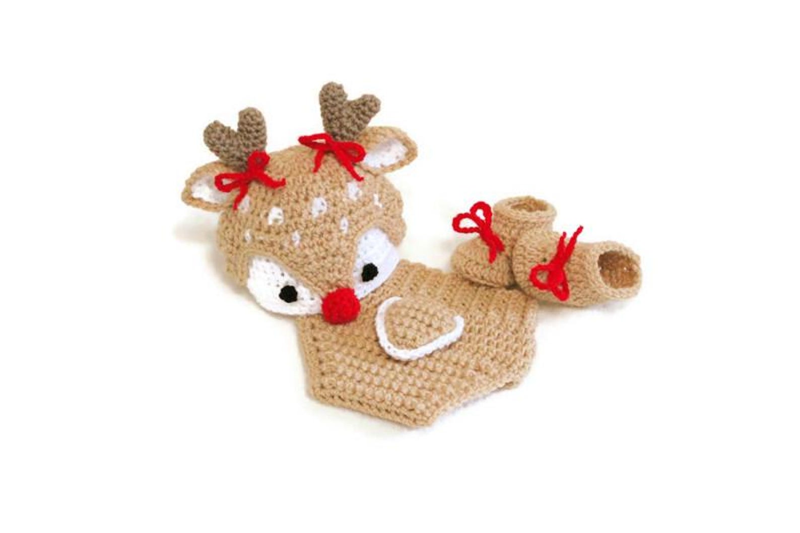 Crochet Baby Reindeer Costume: Newborn Christmas Photo Prop - Etsy