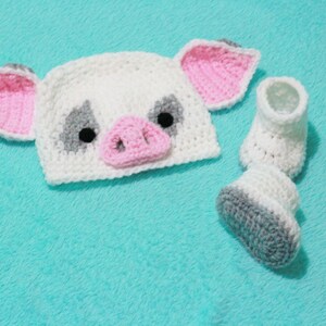 Pua Inspired Costume Crochet Baby White Pig Outfit Newborn Shower Gift ...
