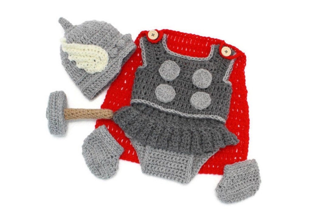 Baby Girl Thor Inspired Outfit Crochet Thor Costume God of Thunder ...