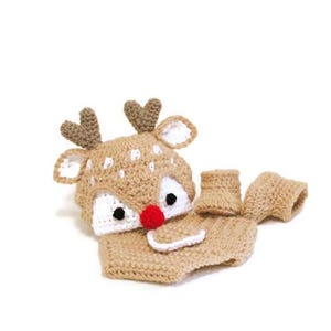 Crochet Baby Reindeer Costume: Newborn Christmas Photo Prop - Etsy