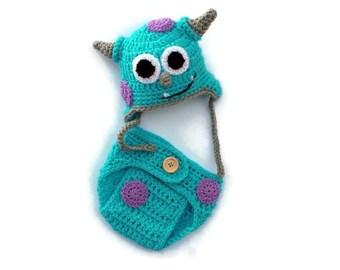 Crochet Sully Diaper Set - Etsy