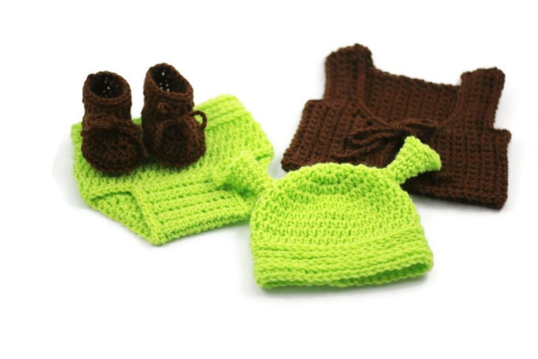 Crochet Shrek Inspired Outfit Baby Shrek Costume Newborn Green - Etsy