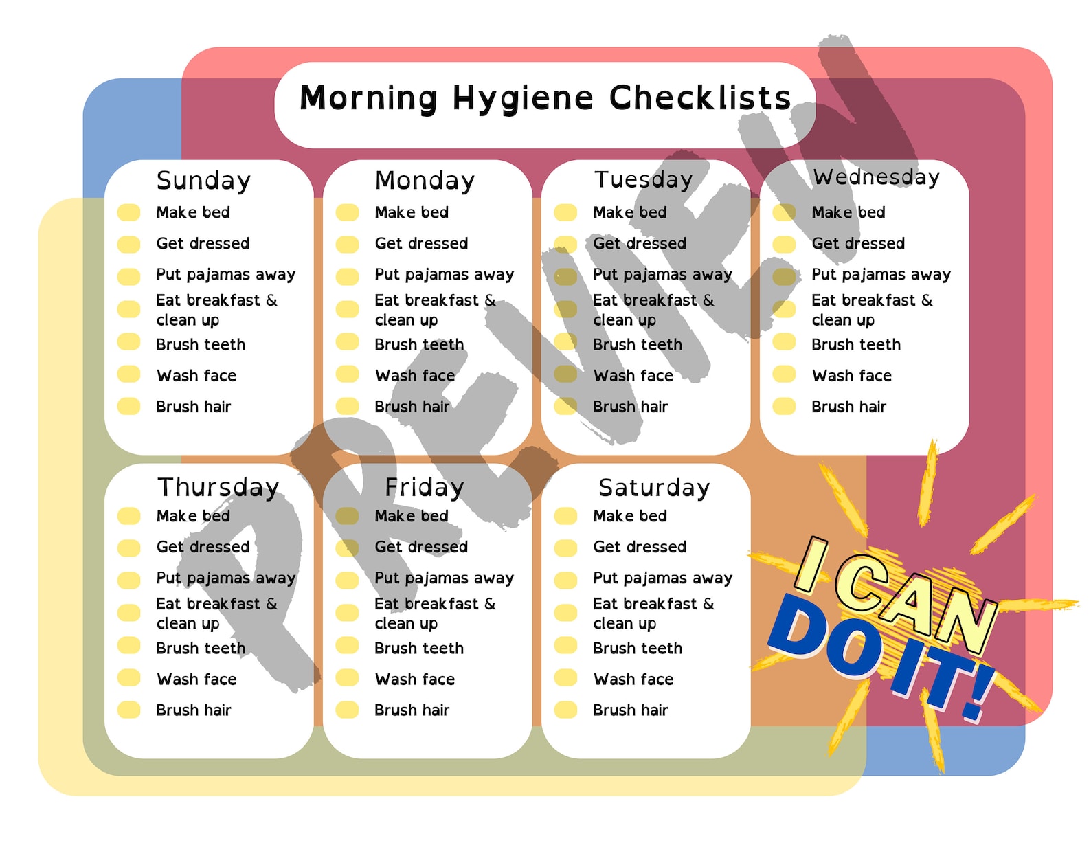 Daily Hygiene Checklists - I Can Do It! - Etsy