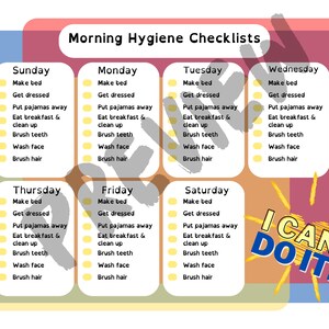 Daily Hygiene Checklists - I Can Do It! - Etsy