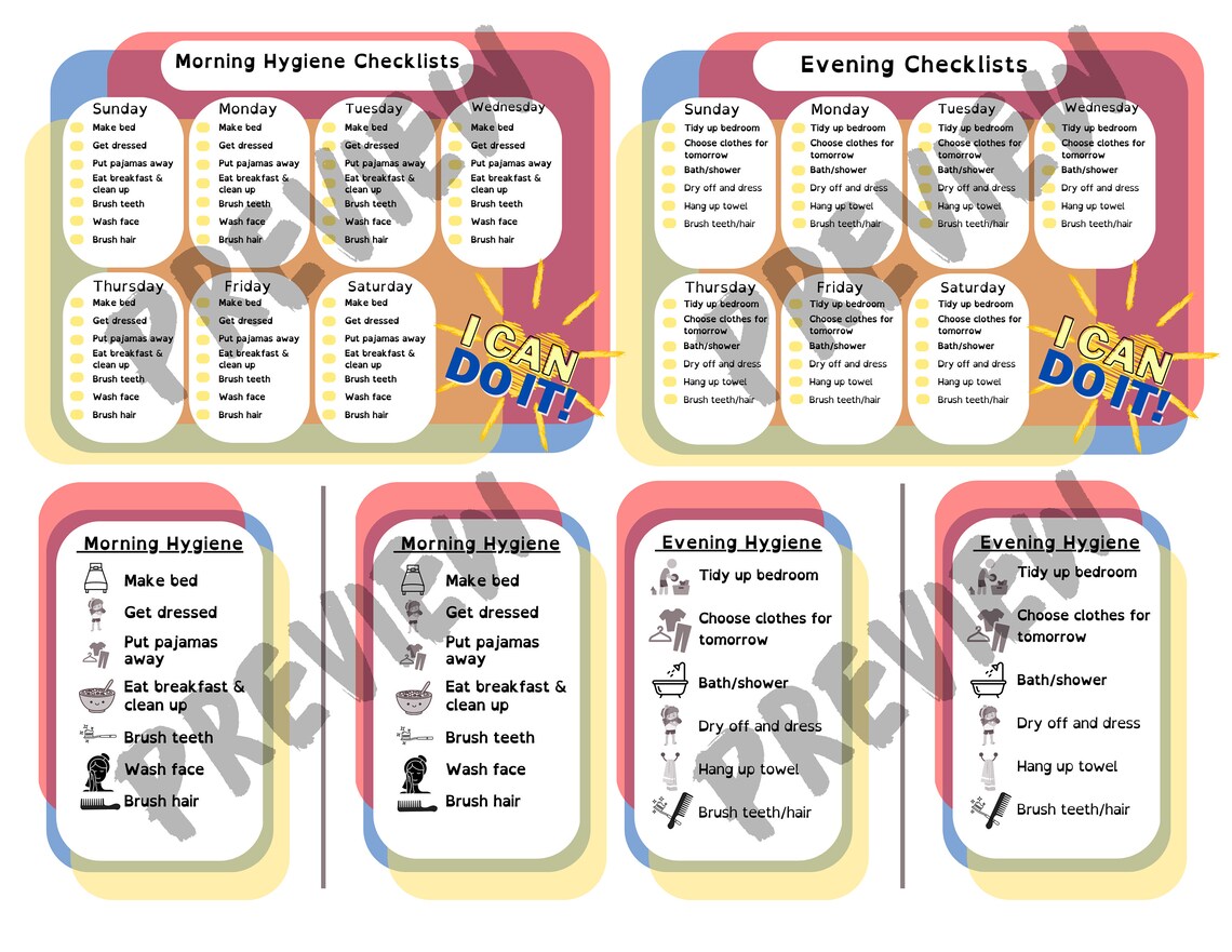 Daily Hygiene Checklists - I Can Do It! - Etsy