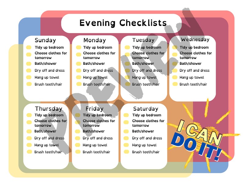 Daily Hygiene Checklists - I Can Do It! - Etsy