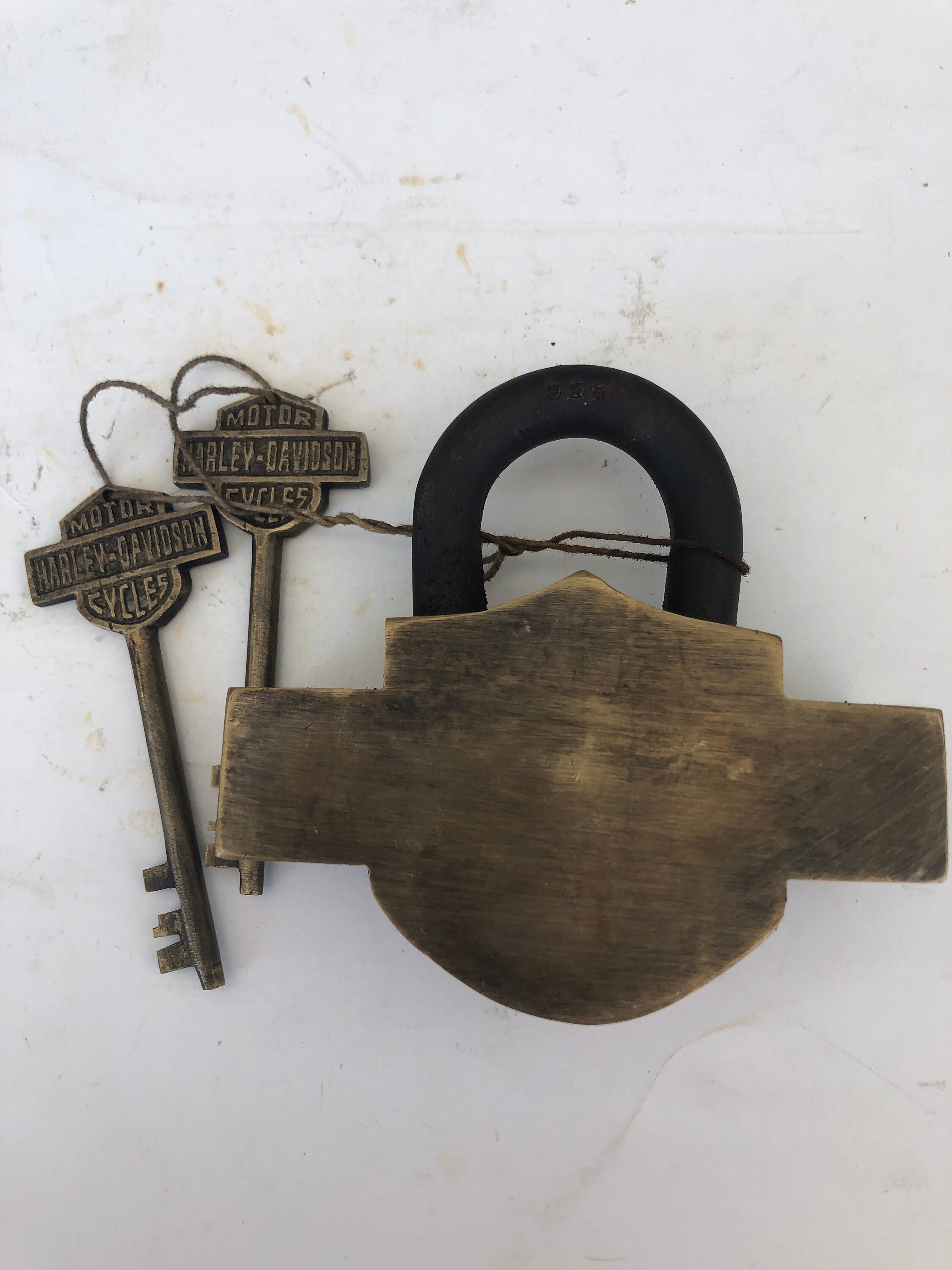 Harley Davidson Padlock Keys Brass Lock Set Lot PATINA METAL | Etsy