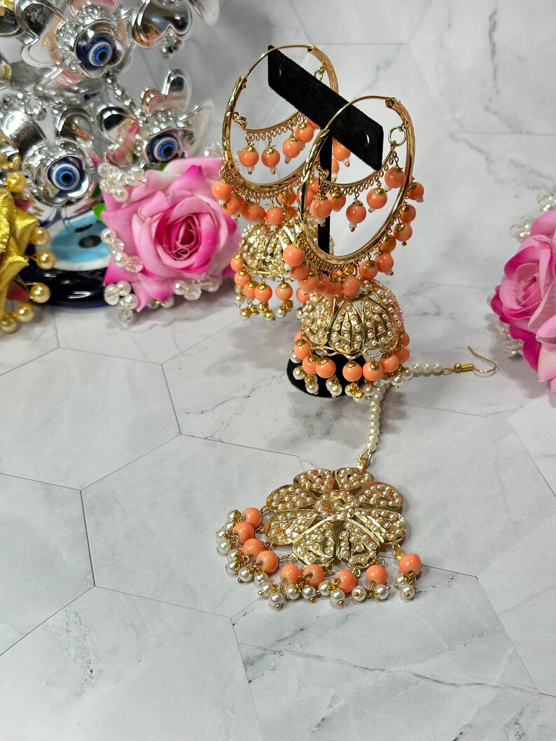 Punjabi Traditional Pipal Patti Jhumki Jaduoa Tikka Set|| Gidha ...