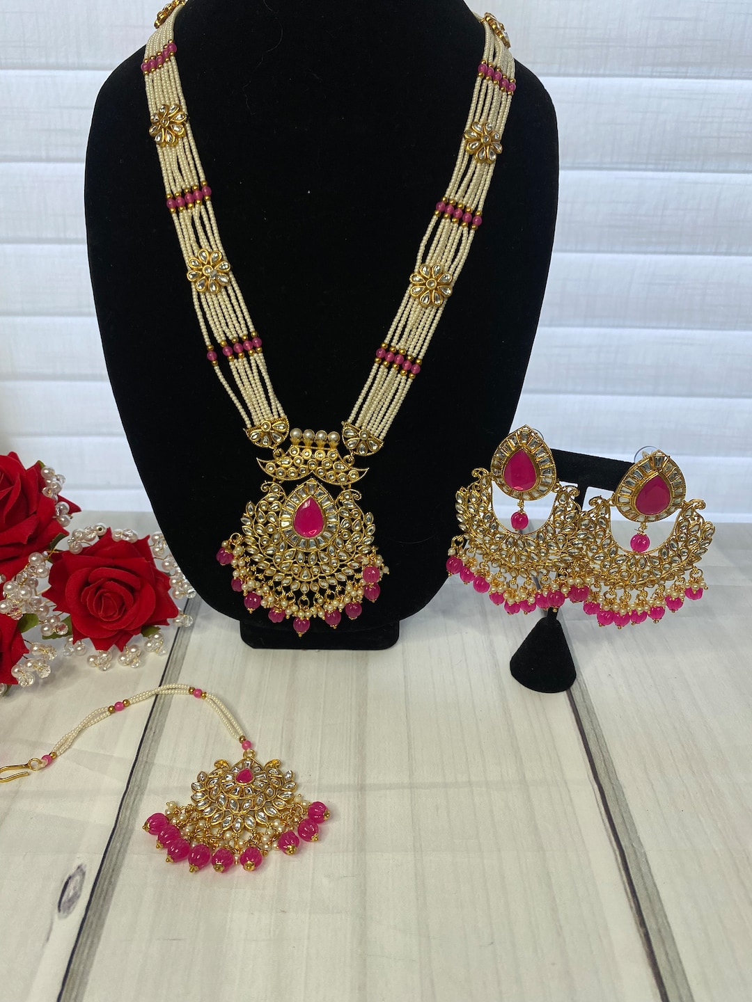 Long Necklace Rani Haar Polki Kundan Bead Kundan Long Necklace/rani ...