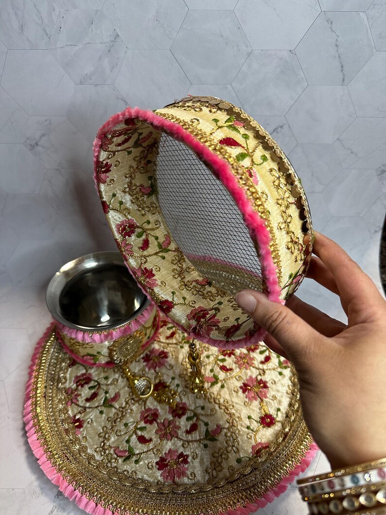 Karwa Chauth Thali Set /indian Festival Essentials/ Wedding Accessories/ Karwa Chauth Gift ...