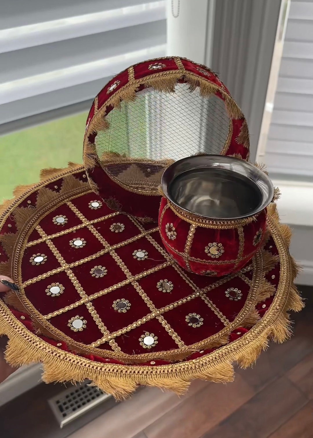 Karwa Chauth Thali Set /indian Festival Essentials/ Wedding Accessories/ Karwa Chauth Gift ...