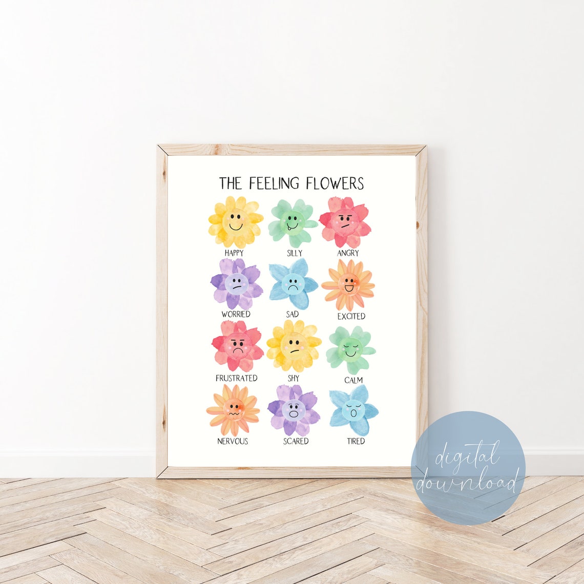 Rainbow Feelings Chart Feeling Flower Chart Emotion Chart - Etsy