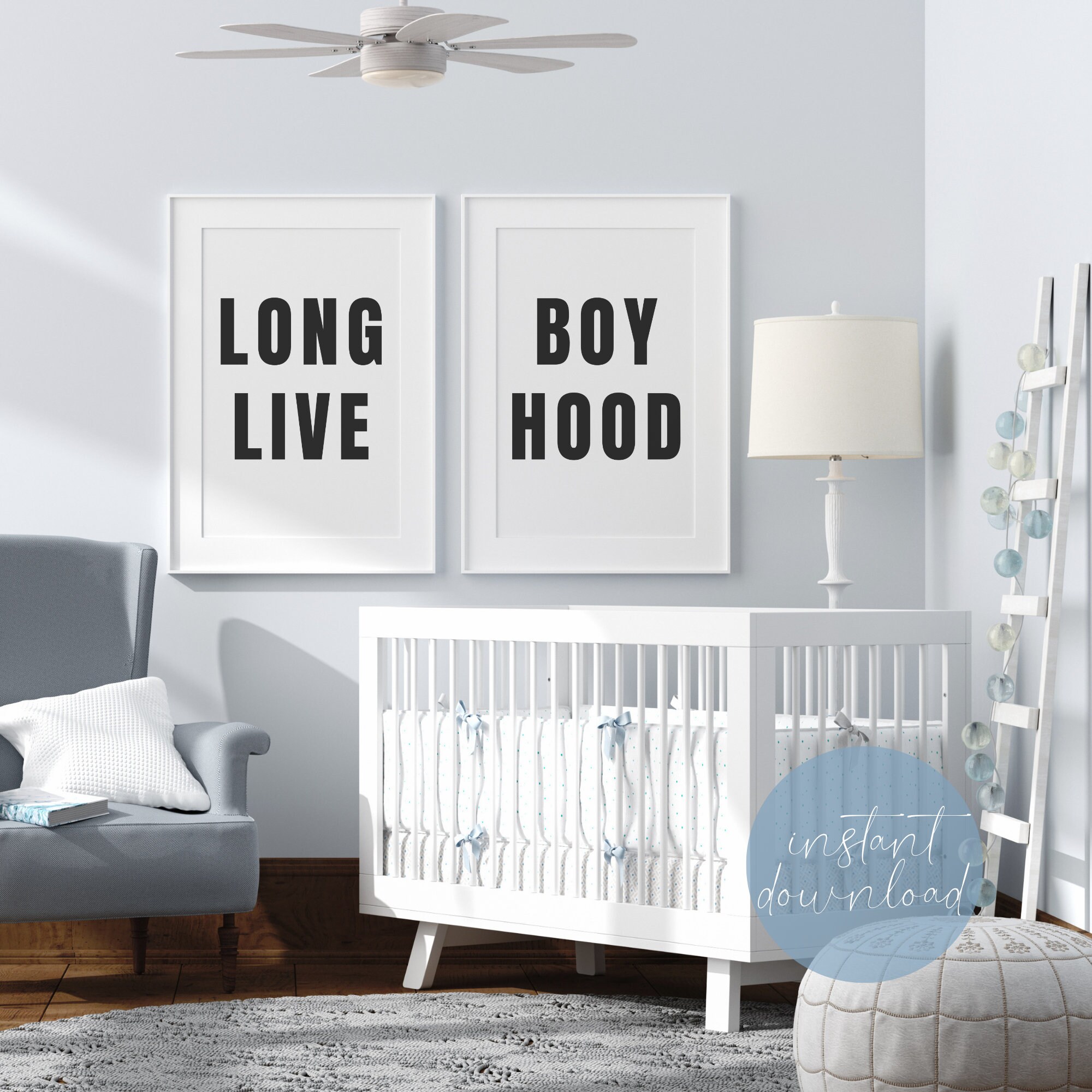 Long Live Boyhood Wall Art Print, Nursery Wall Art, Kids Room Print ...