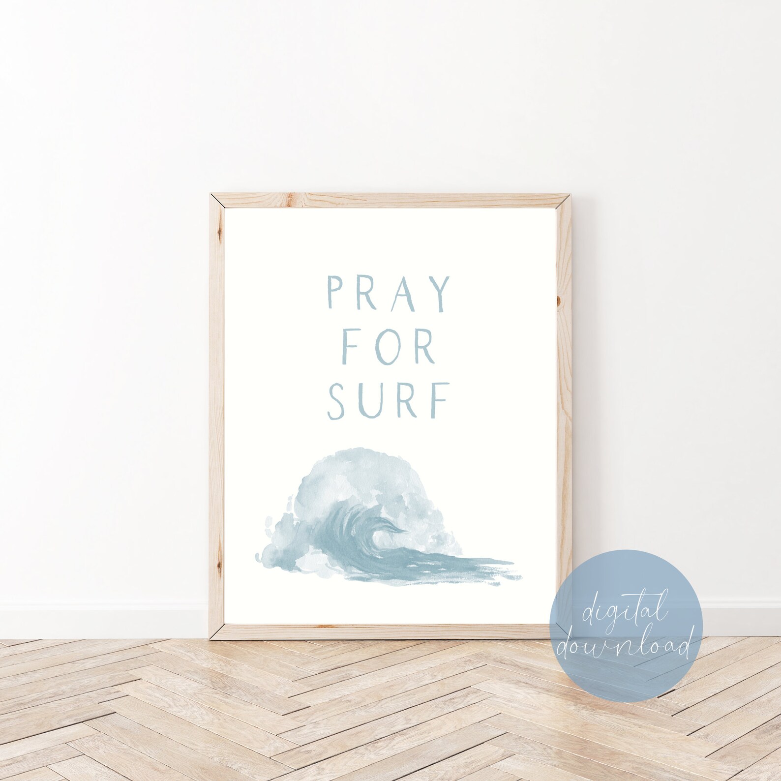 Pray for Surf Wall Art Printable Nursery Wall Prints Nursery | Etsy