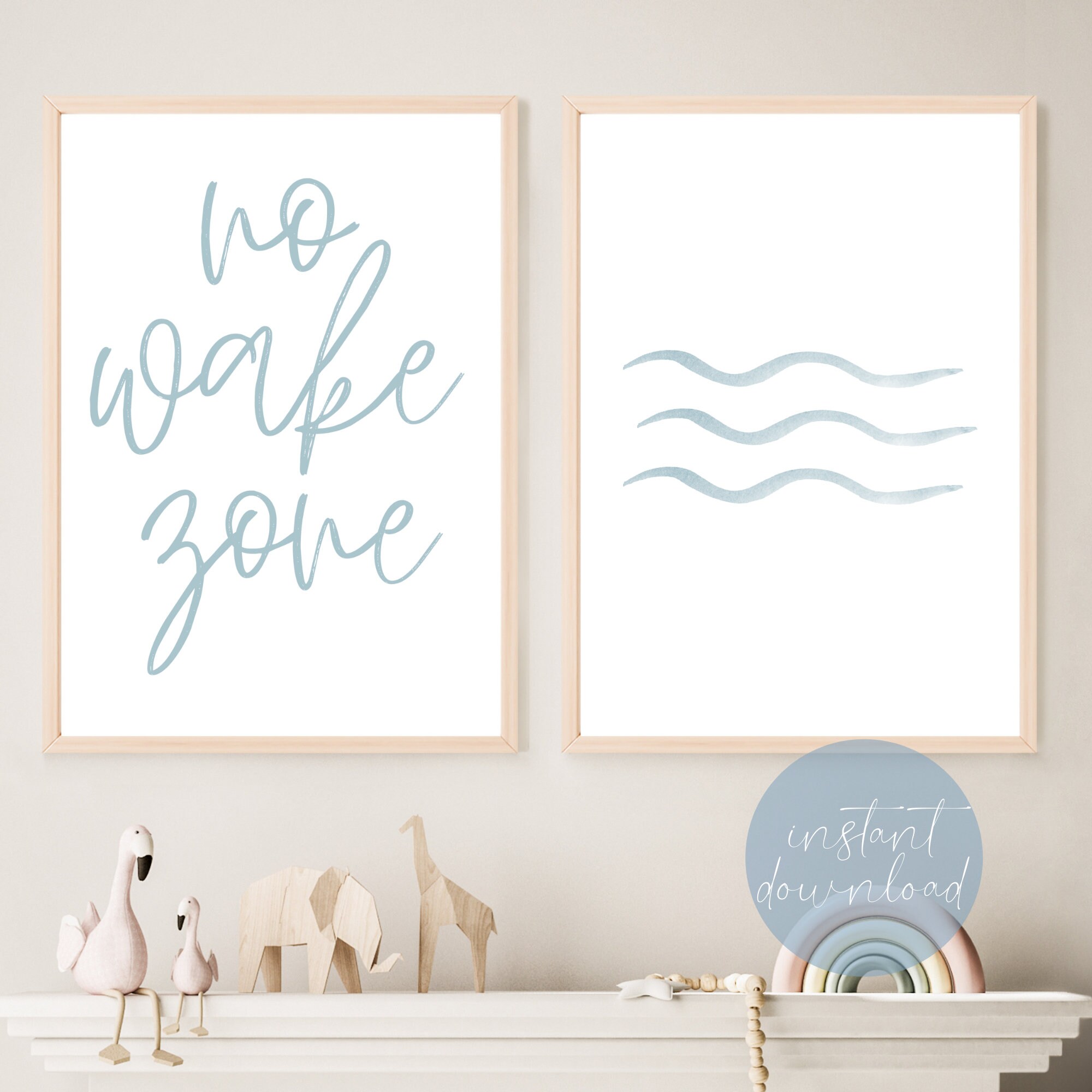 No Wake Zone Wall Art Printable Nursery Wall Prints Nursery - Etsy