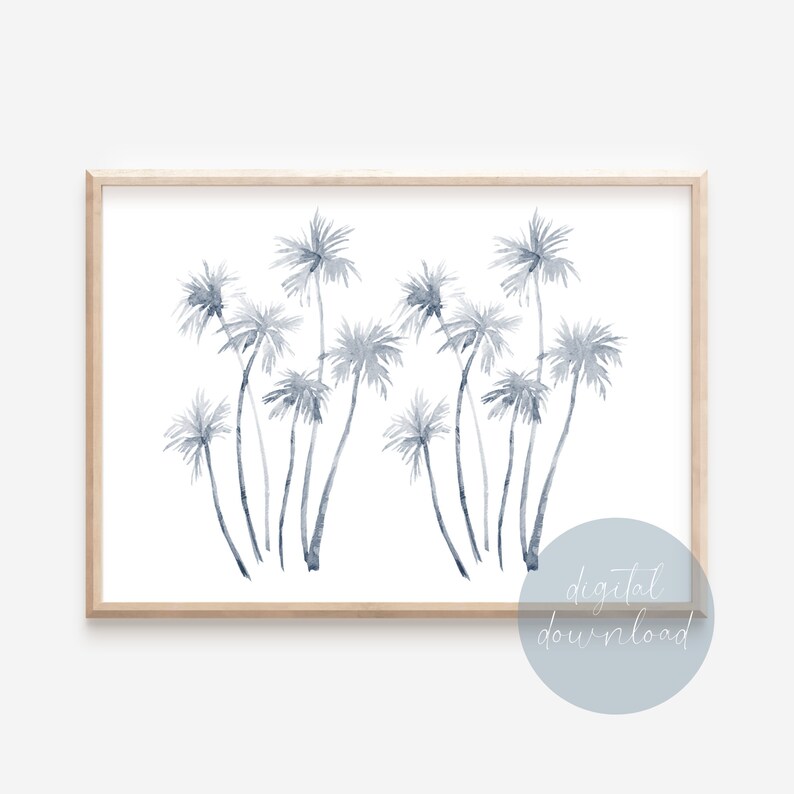 Blue Palms Nautical Nursery Wall Art Print Digital Download - Etsy