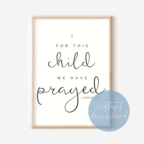 For This Child We Have Prayed Nursery Art Printable Nursery - Etsy