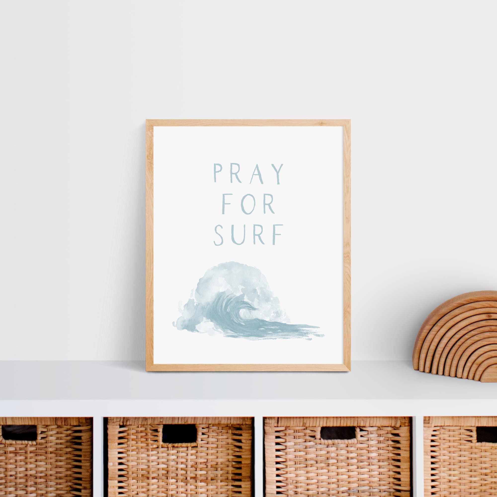 Pray for Surf Wall Art Printable Nursery Wall Prints Nursery | Etsy