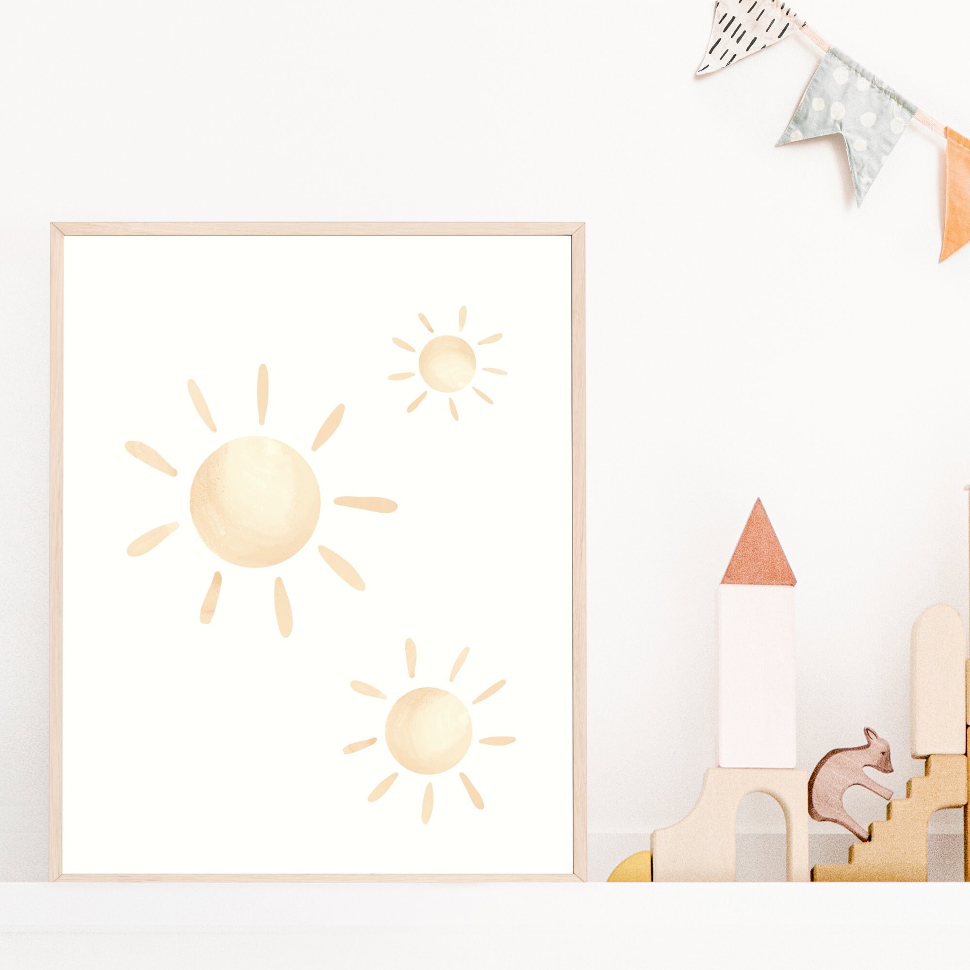 Sun Watercolor Print Digital Download Nursery Wall Art Kid - Etsy