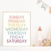 Rainbow Watercolor Days of the Week Print Poster Nursery Wall Art ...